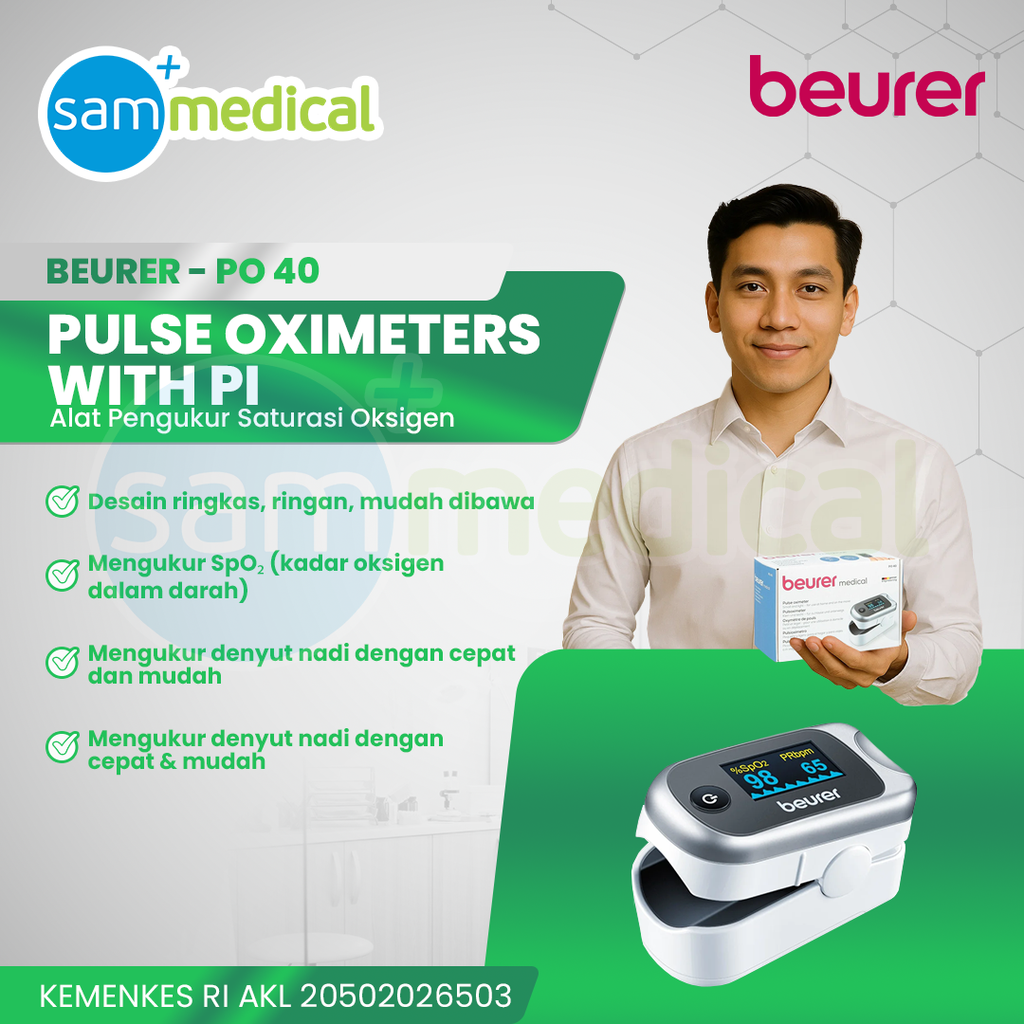 Beurer Pulse Oximeter with PI - PO 40 | sam medical